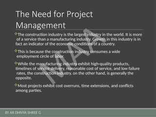 Construction project management notes for unit 1 | PPT