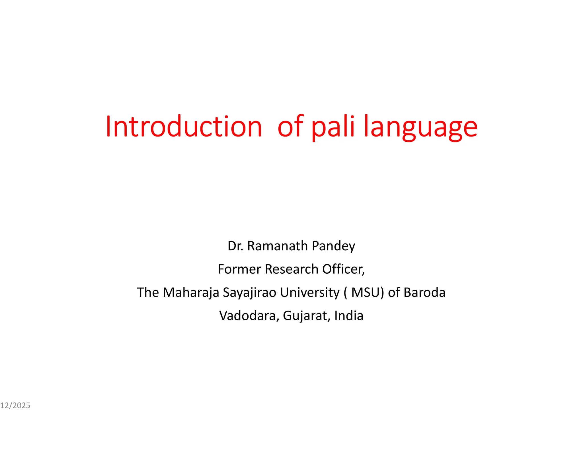 Introduction of pali language and literature | PDF