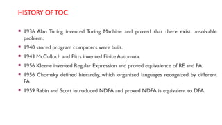 1. Introduction automata throry and intoduction | PPTX
