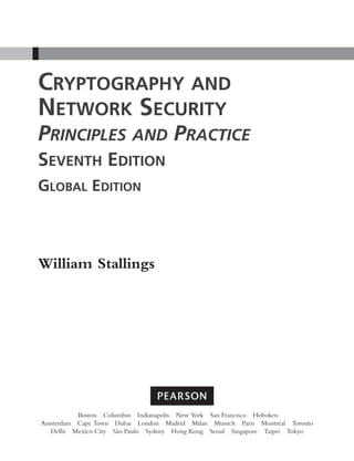 1. Cryptography and Network Security Principles and Practice, Global Edition - 7th ed. by ...