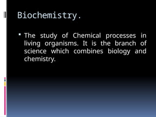 Biochemistry 1st semester cell topic ppt | PPTX