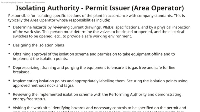 Presentation LOTO Energy Isolation procedure | PPT
