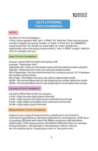 1. Listening Form Completion from 10 minutes school | PDF