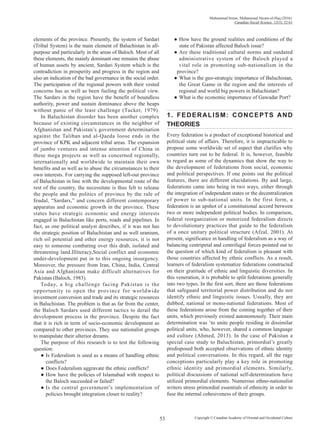 Pakistan Federation and baloch nationalism, a prospect of economic ...