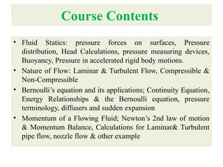 fluid mechanics lectures nust islamabad. | PPTX