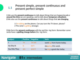 1.1 Grammar PowerPoint on present tenses | PPT