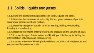 CIE IGCSE Chemistry Topic 1 - States of Matter | PPTX