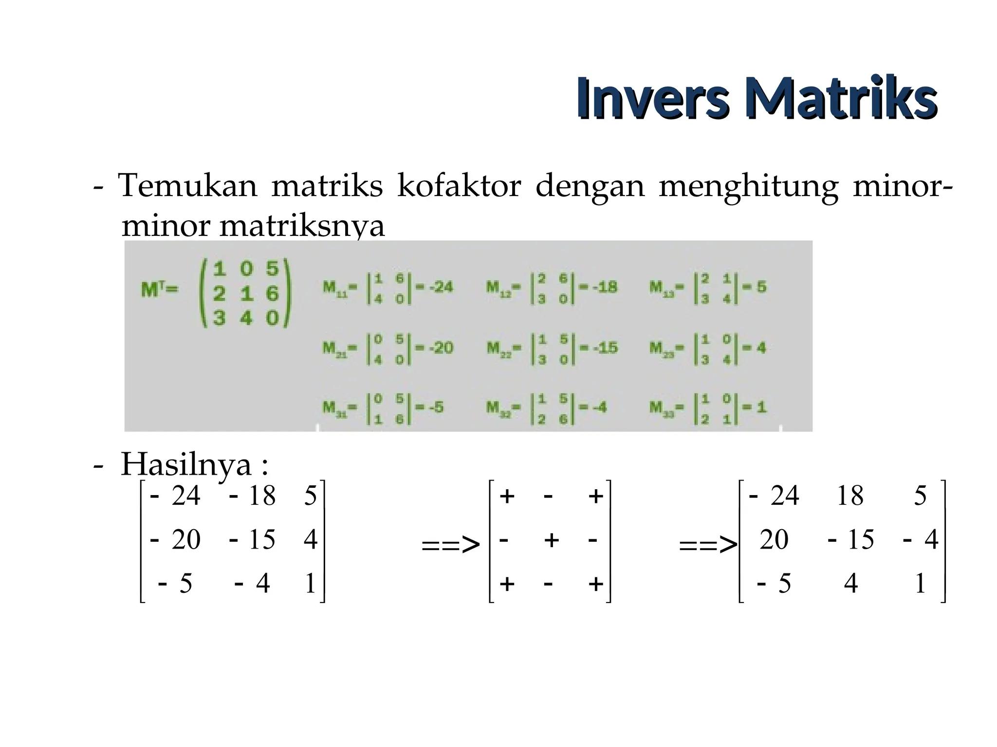 Materi Matrix pada pembelajaran Matematika wajib kelas XI MA?SMA | PPT
