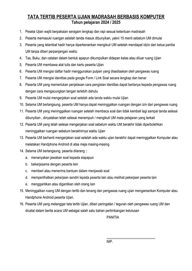 TATA TERTIB Ujian Madrasah tahun 2025.docx