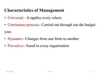 1. A) Introduction of management and their theory. | PDF