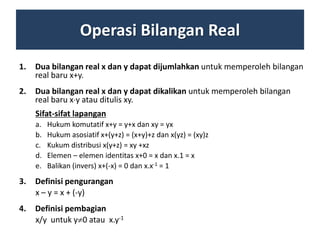Sistem Bilangan Rill matematika teknik sipil | PDF