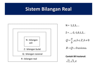 Sistem Bilangan Rill matematika teknik sipil | PPT