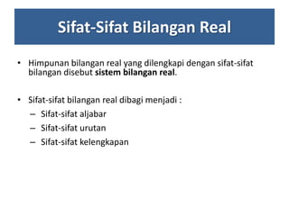 Sistem Bilangan Rill matematika teknik sipil | PDF