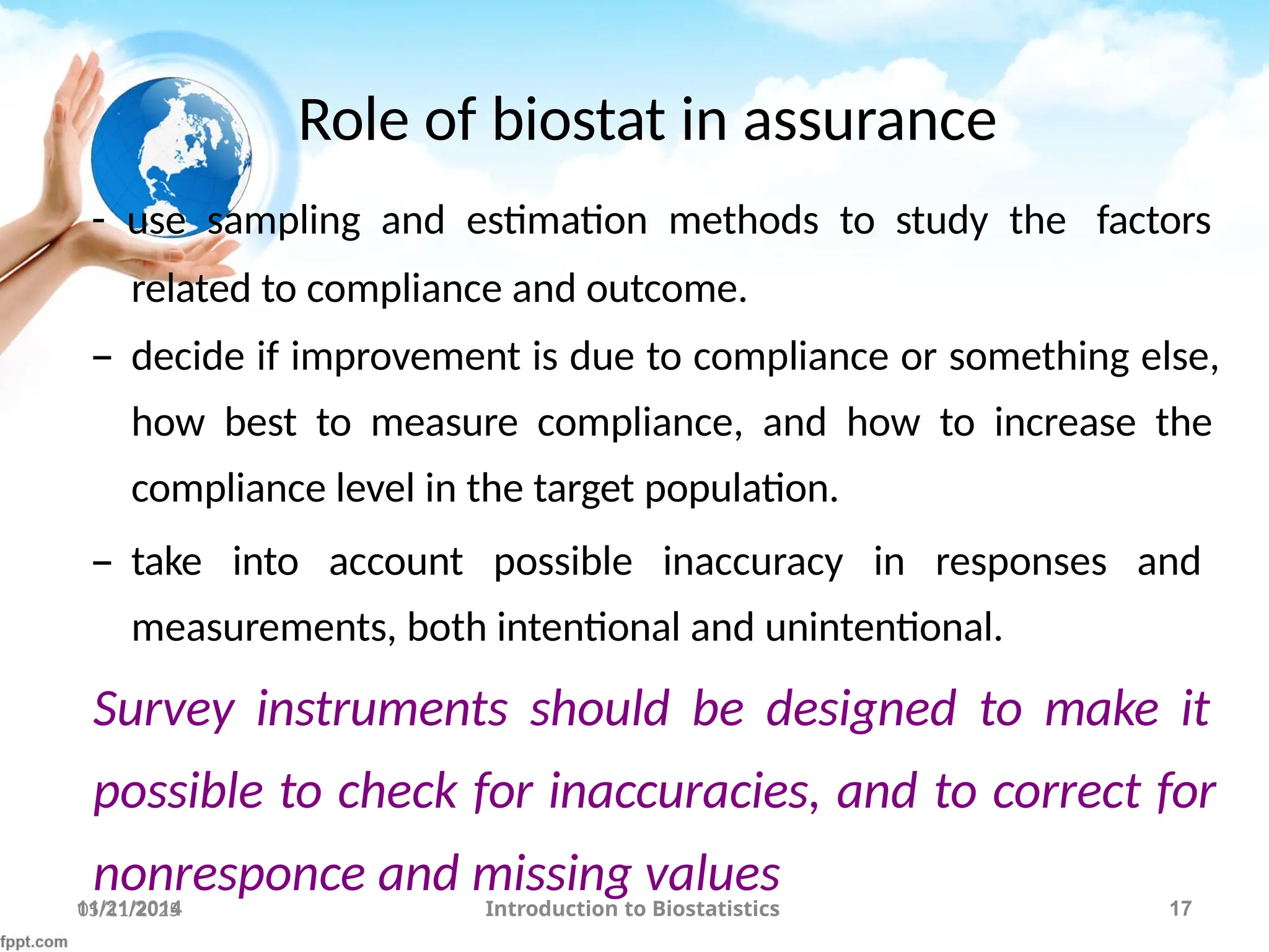Introduction to Biostatistics for beginers | PPTX