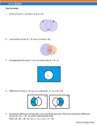 CBSE - Grade 11 - Mathematics - Ch 1 - Sets (PDF Format) | PDF