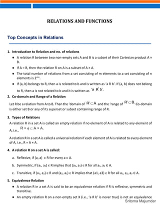 CBSE - Grade 12 - Mathematics - Ch 1 - Relations and Function (PDF ...