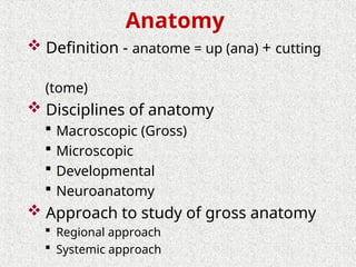 1. INTRODUCTION TO ANATOMY. POWER POINT SLIDE NWU | PPT