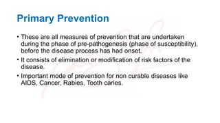 Levels of Prevention I Modes of Intervention I Dr.Singh | PPTX