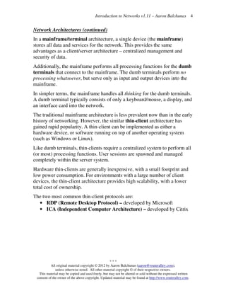 1. Introduction to Networks_Networks v1.11 – Aaron Balchunas | PDF