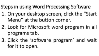 1. EPP MICROSOFT WORD.pptxforgrade6tolearn | PPTX
