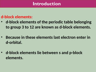 1. d-block elements of class with effective questions from CBSE | PPTX