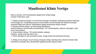 Migrain dan vertigo definisi, etiologi dan jenis jenis | PPTX