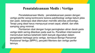 Migrain dan vertigo definisi, etiologi dan jenis jenis | PPTX