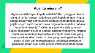 Migrain dan vertigo definisi, etiologi dan jenis jenis | PPTX