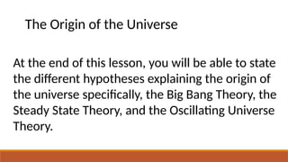 Module1 The Origin of the Universe. ELS | PPTX