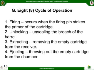 Parts of a Rifle, General Data, Eight (8) cycle operation and the ...