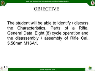 Parts of a Rifle, General Data, Eight (8) cycle operation and the ...
