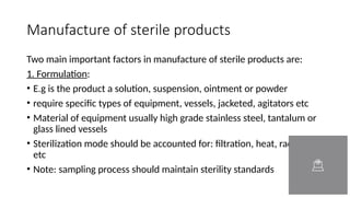 1. Manufacture of sterile products.pptx presentations | PPTX