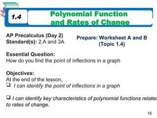 1.4-1.5 Polynomial Functions and Rates of Change, Polynomials and ...