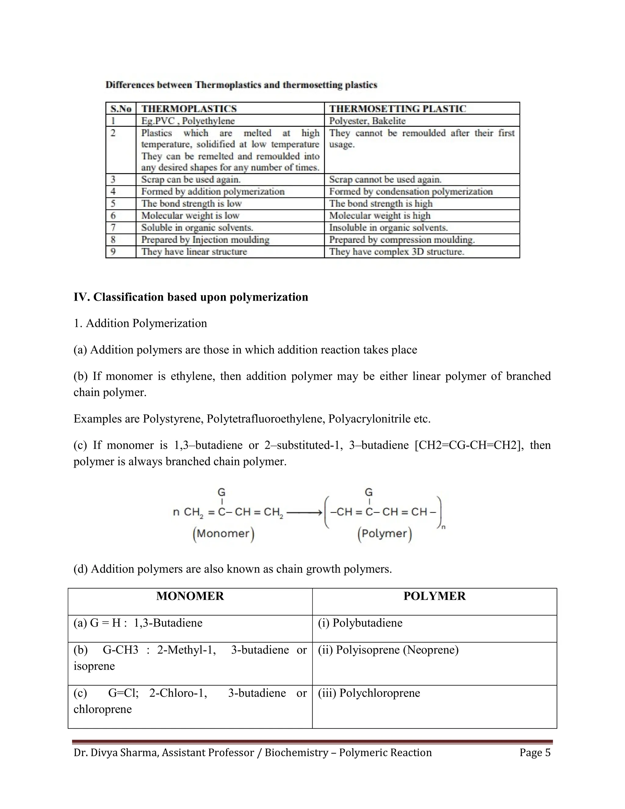 Polymeric Reaction - Polymerization and their Type | PDF