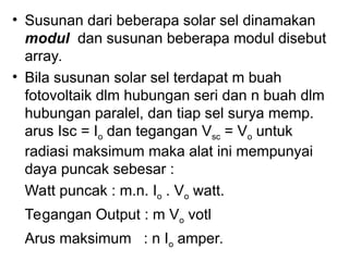 Sumber Listrik Alternatif Pembangkit Listrik Tenaga Surya solar energi.ppt