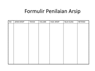 1. Arsip Statis arsip pemerintahan atau perusahaan | PPTX