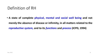 History and components of Reproductive health | PDF