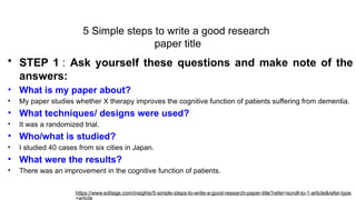 1. Quantitative & Qualitative Research_How to write a Title_How to ...