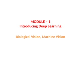 Introducing Deep Learning Concept Biological and Machine Vision | PPTX