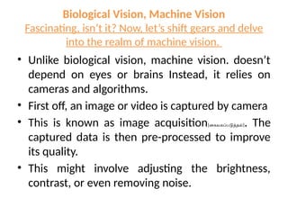 Introducing Deep Learning Concept Biological and Machine Vision | PPTX