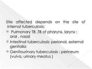 Cutaneous tuberculosis Dermatology | PPTX