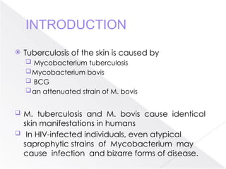Cutaneous tuberculosis Dermatology | PPTX