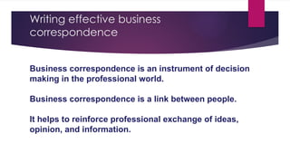 1. Introduction to Business Correspondance.pptx