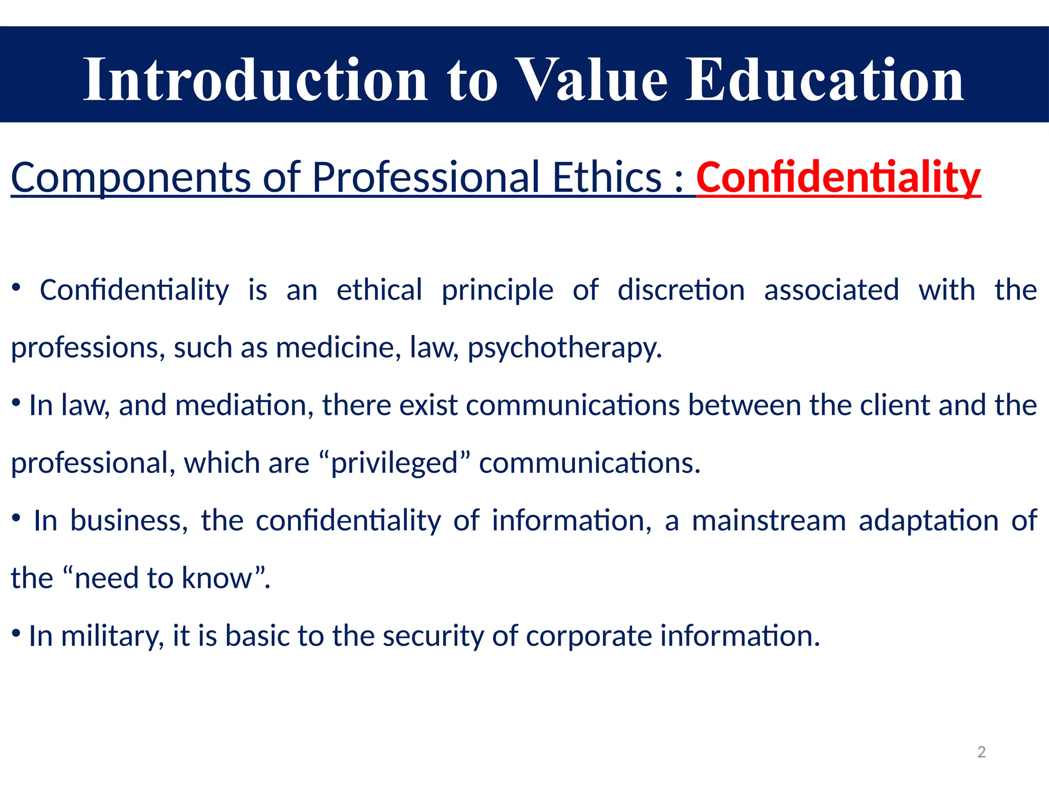 Components of Professional Ethics : Values | PPTX