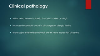 1 . rhinitis and its pathogenesis & management. | PPTX