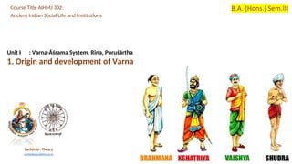 Varna system in Ancient India_AIHC and Archaeology | PPT