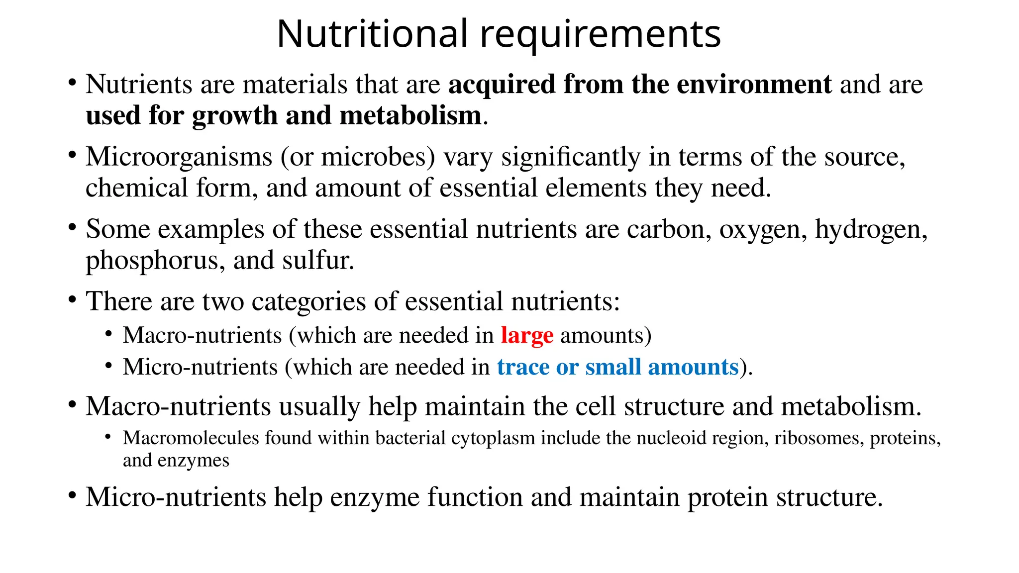 1. Classification of Bacteria and nutritional requirements, | PPTX