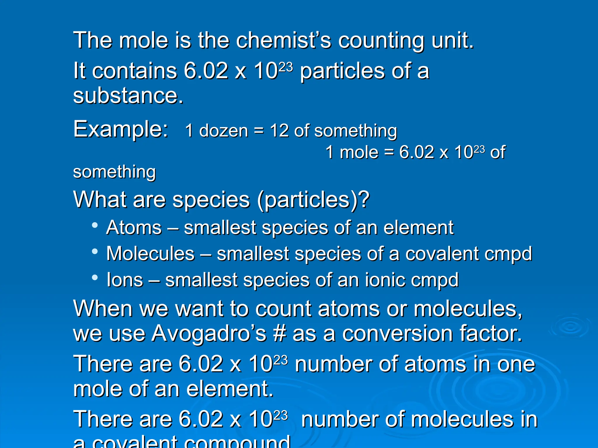 1.2 THE MOLE CONCEPT.PPT relationships with mole concept | PPT