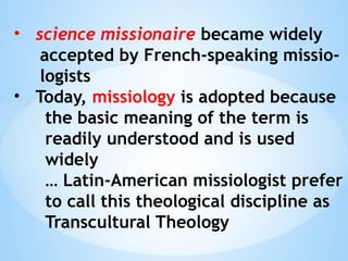 Understanding Missiology (Introduction to Missiology) | PPTX
