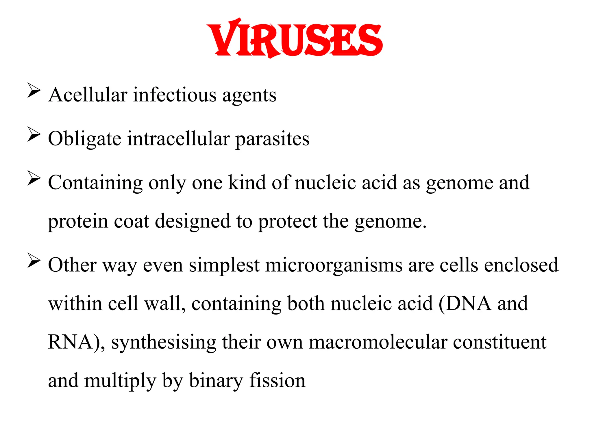 General Virology Obligate intracellular parasites | PPT